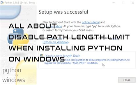 python installation on windows how to disable path length limit