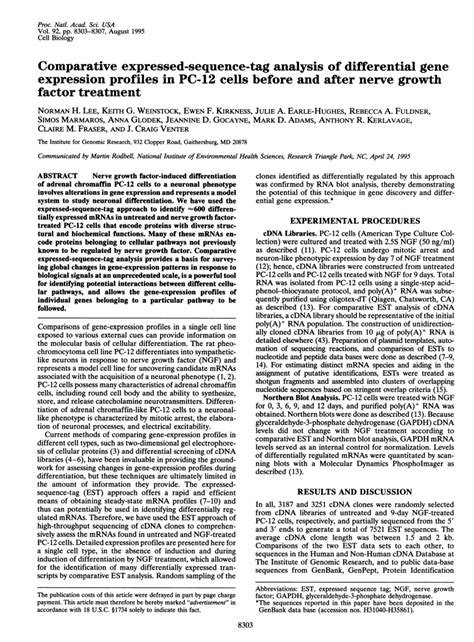 Pdf Comparative Expressed Sequence Tag Analysis Of Differential Gene