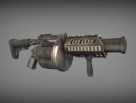 3d Model Mk32 Grenade Launcher Vr Ar Low Poly Rigged Cgtrader