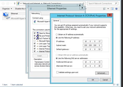 configuring network adapter tcp ip settings using