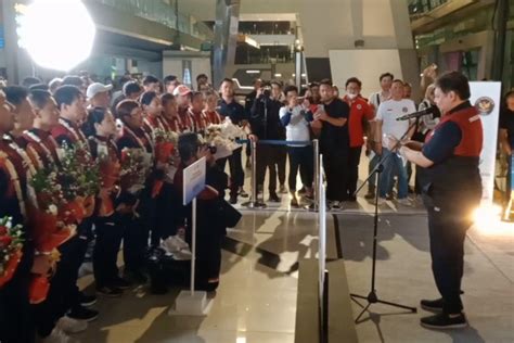 Airlangga Dan Menpora Sambut Bangga Sang Juara Umum Wushu Antara News