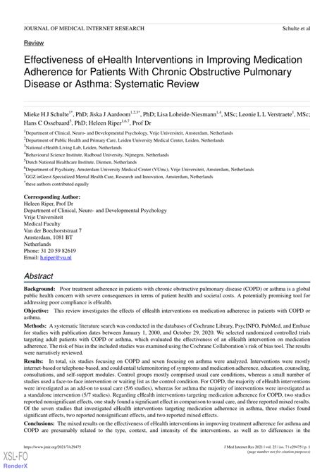 Pdf Effectiveness Of Ehealth Interventions In Improving Medication