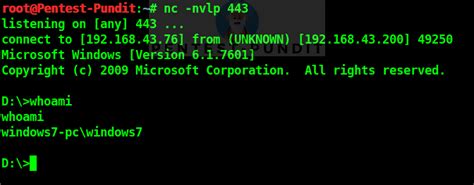 pentest pundit create netcat reverse shell and bind shell