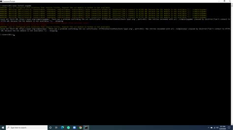 python pip error on installing packages on command