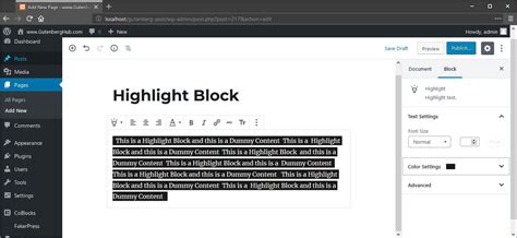 gutenberg highlight block wordpress gutenberg block library