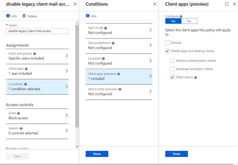 block access to legacy apps using azure ad conditional