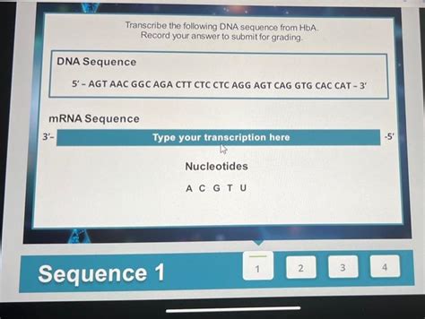 Solved Transcribe The Following Dna Sequence From Hba
