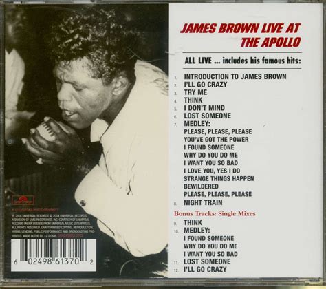 James Brown Cd Live At The Apollo 1962 Expanded Edition Bear