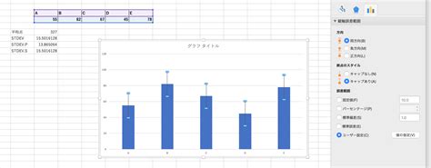 エクセルで標準偏差を使う方法とグラフに表示させる方法