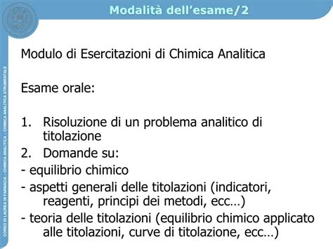 Ppt Modulo Di Esercitazioni Di Chimica Analitica Powerpoint
