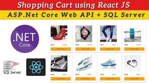 react js shopping cart using asp core web api and sql server