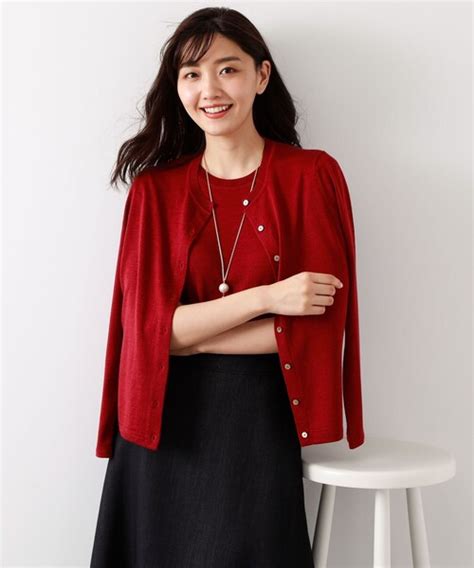 Amaca（アマカ）の「シルクウールニットカーディガン（カーディガン ボレロ）」 Wear
