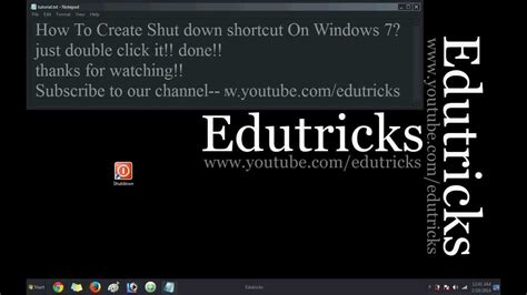 How To Create Shut Down Shortcut On Windows 7 8 Youtube