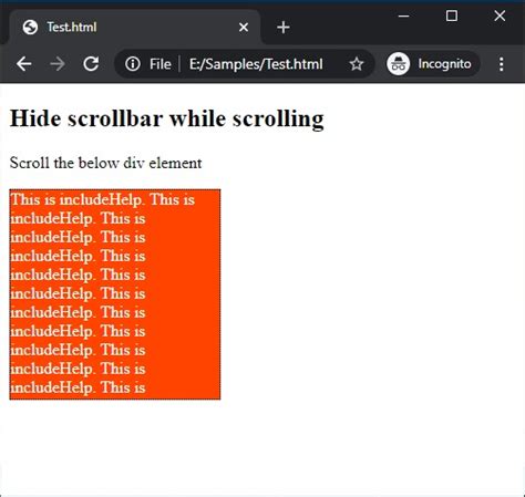 hide scrollbar with scroll enabled using css how to remove scrollbar