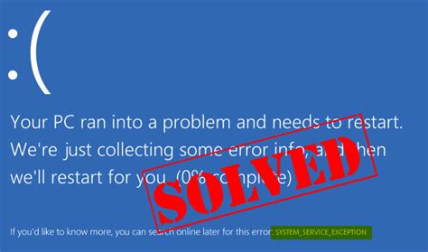 how to fix system service exception error in windows 10 and 8