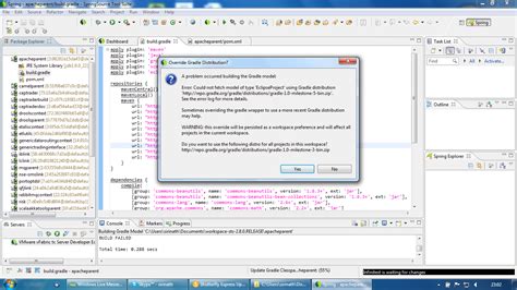 gradle build error in sts old forum gradle forums
