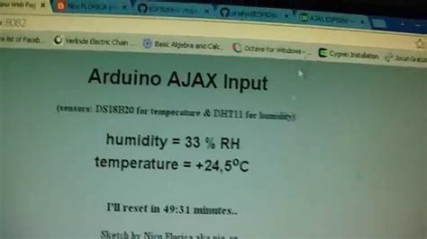 ds18b20 and dht11 webserver with esp8266 using ajax youtube