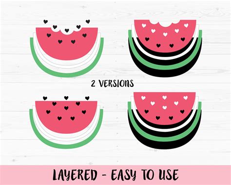 Watermelon Svg Watermelon Slice Cut File Cute Fruit Bitten Etsy