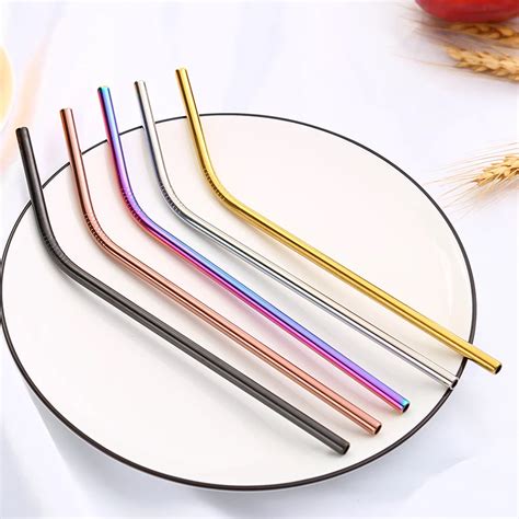 Metal Drinking Straws 4pcs Reusable Colorful Stainless Steel Straw 1