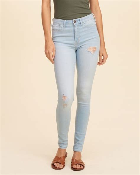 Hollister High Rise Super Skinny Jeans In Blue Lyst