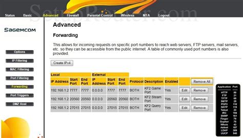 timer ruhig regional sagemcom router port forwarding global durch alice