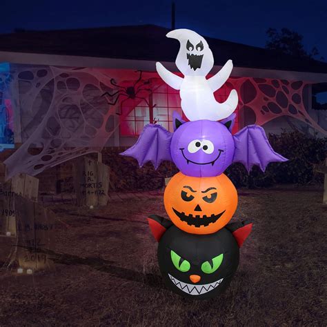 6 Foot Tall Halloween Inflatable Stacked Figures Totem Pole
