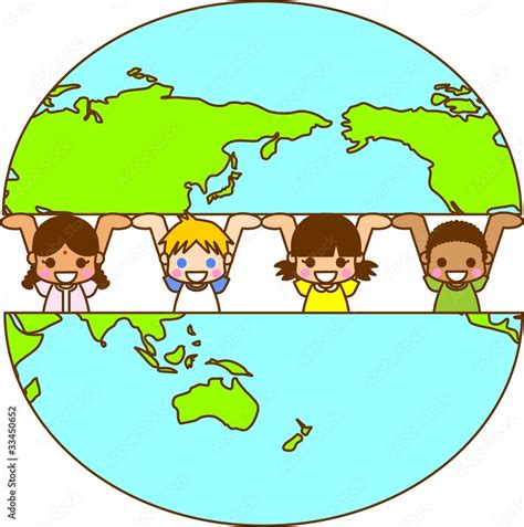 世界の子供と地球 Stock イラスト Adobe Stock