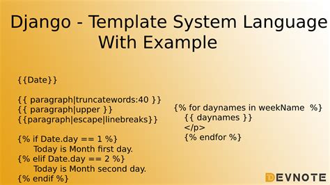 django template system language with example devnote