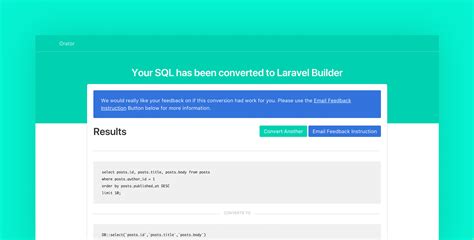 convert your sql to laravel builder with orator laravel news
