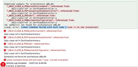 ios error linker command failed with exit code 1 while