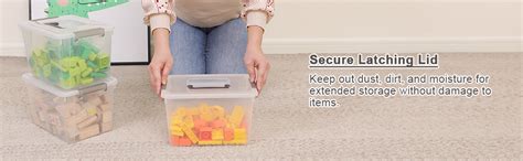 Citylife 8 Packs 5 3 Qt Plastic Storage Bins With Latching