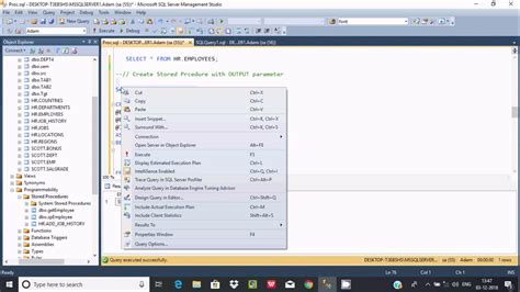 how to pass output parameter to stored procedure in sql server youtube