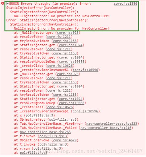 ionic uncaught in promise error staticinjectorerror[navcontroller