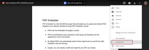 how to embed a pdf file in wordpress a step by step guide