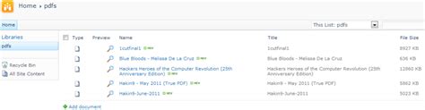 add a pdf thumbnail hover preview column to a document