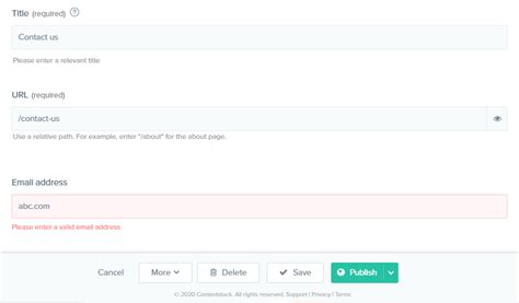 custom error message about validation error messages