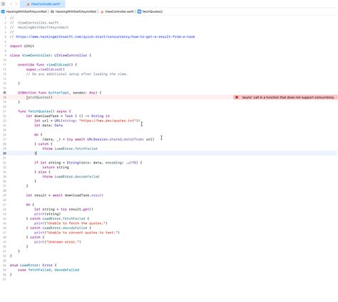 swift concurrency how to get a result from a task not working stack