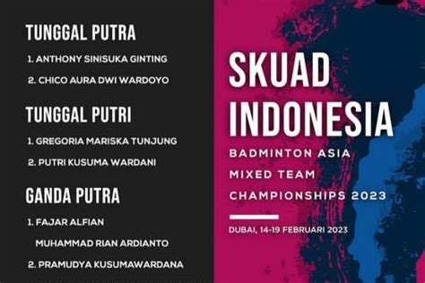 Jadwal Dan Link Live Streaming Badminton Asia Mixed Team Championships