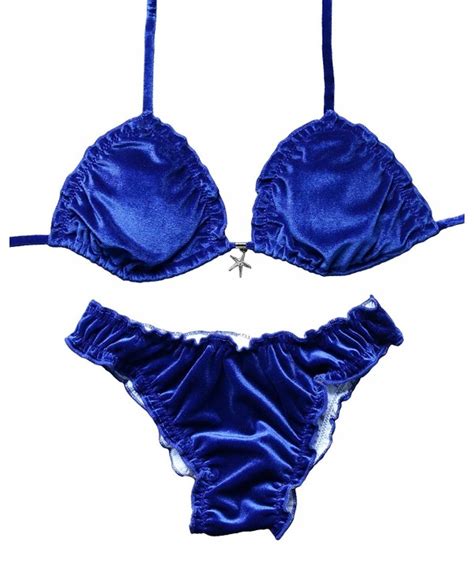 Women Velvet Sexy Push Up Padded Ruffled Flounce Two Piece Bathing Suit