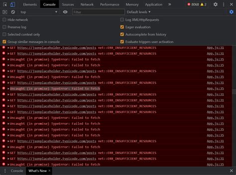 javascript mi consulta fetch genera un error que se