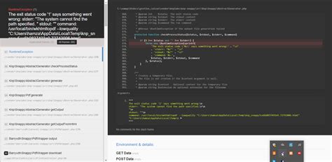 laravel the system cannot find the path specified stdout