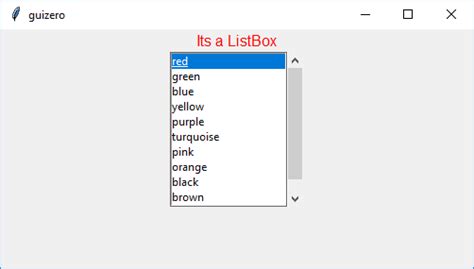 listbox guizero