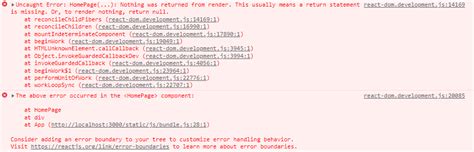 reactjs can t load content nothing was returned from render stack