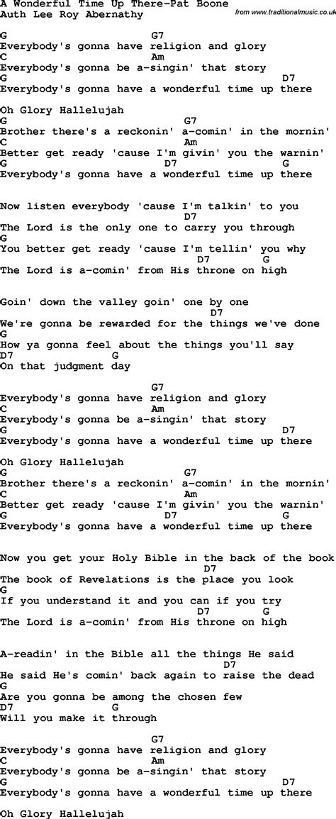 Country Southern And Bluegrass Gospel Song A Wonderful Time Up There