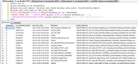 sql script liệt kê các missing index chia sẻ mọi kiến thức về sql server