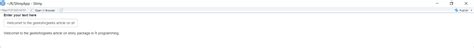 shiny package in r programming geeksforgeeks