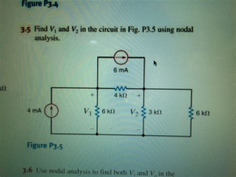 solved 3 6 use nodal analysis to find both v1 and v0 in t
