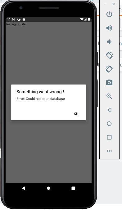 error could not open database sqlite react native android