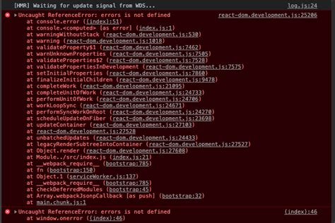 javascript reactjs uncaught referenceerror errors is not defined
