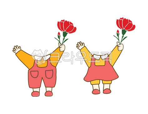 카네이션 꽃 어버이날 스승의날 어린이 사진 이미지 일러스트 캘리그라피 나메워니작가
